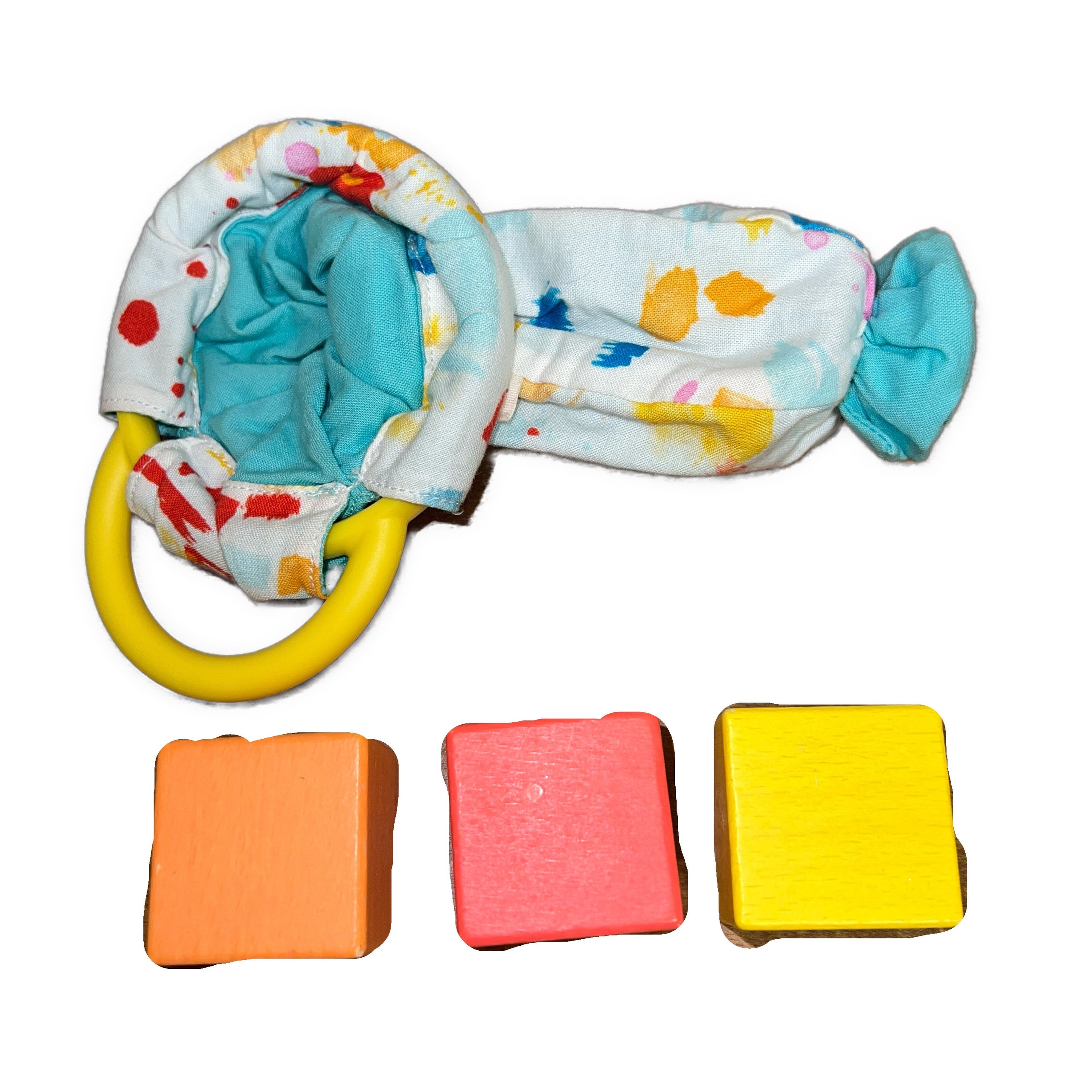 Lovevery EXPLORER First Blocks + Sensory Pouch | Chameleon Kids Consignment